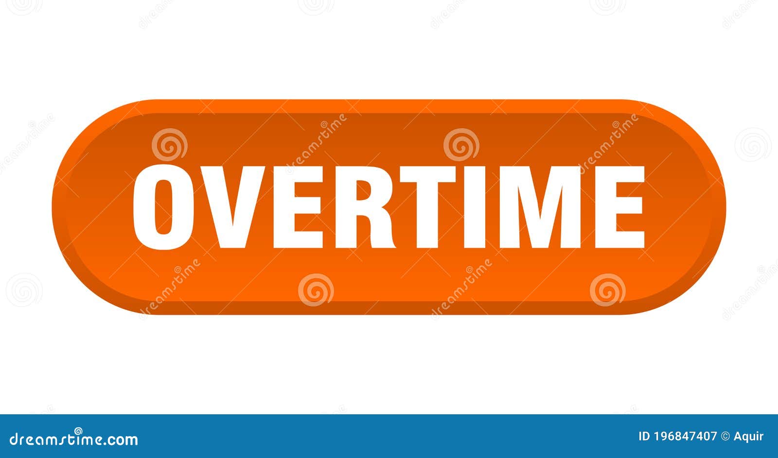 Overtime Button. Rounded Sign On White Background Cartoon Vector ...