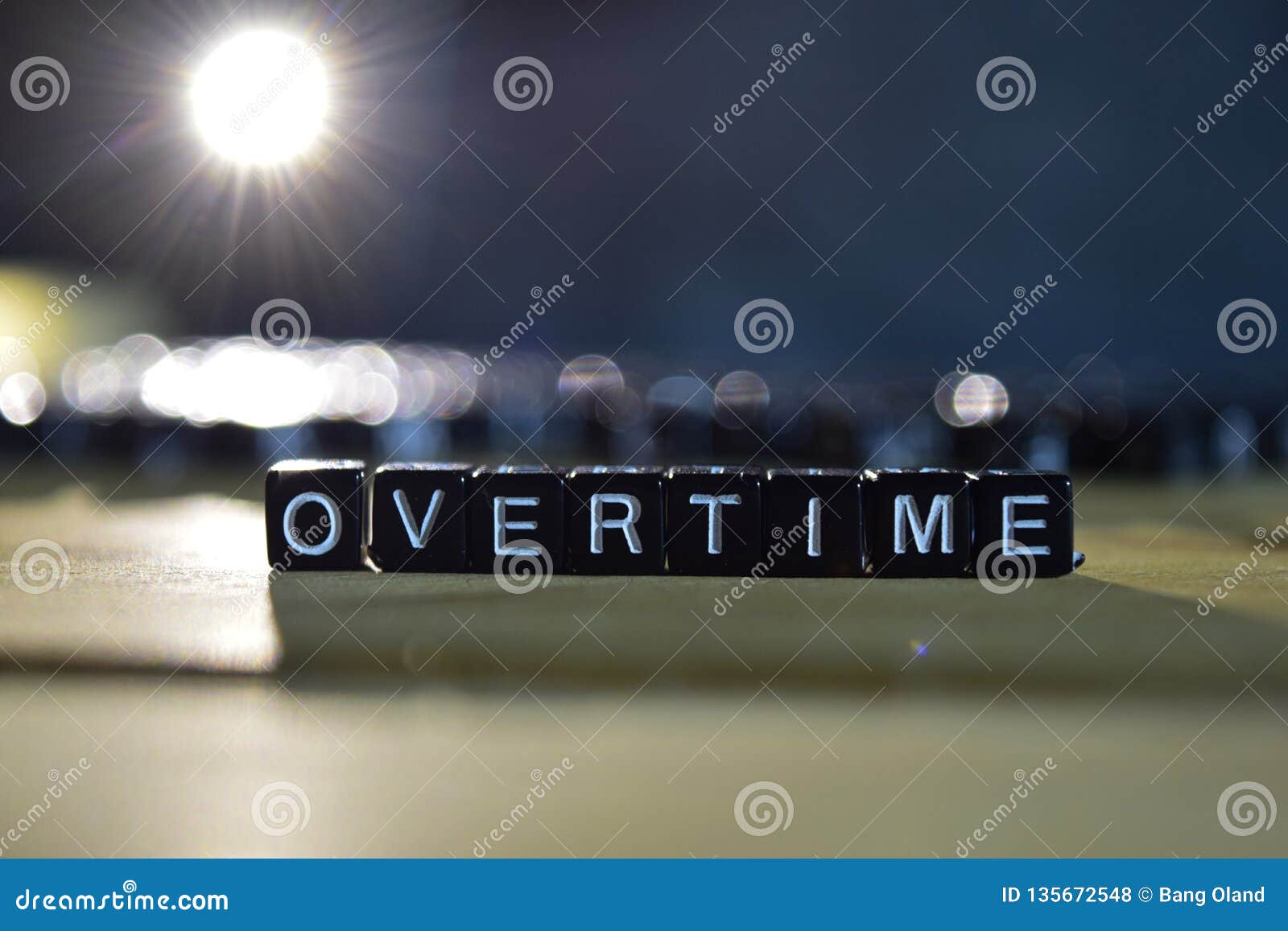 OVERTIME Concept Wooden Blocks On The Table. Stock Photo - Image of ...