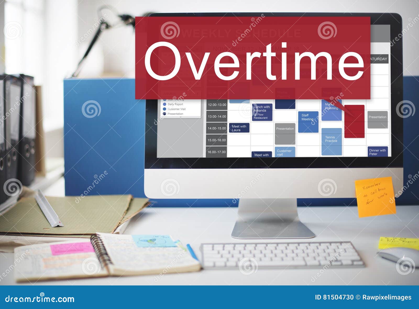 Overtime Hard Working Overload Concept Stock Photo - Image of desk ...