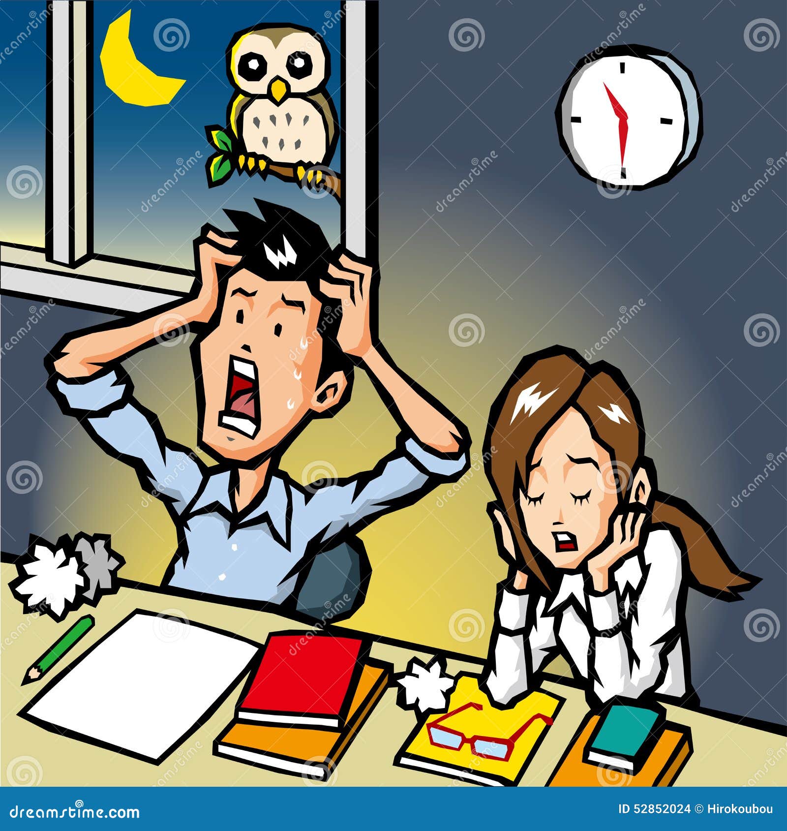 Overtime stock illustration. Illustration of tired, trouble - 52852024