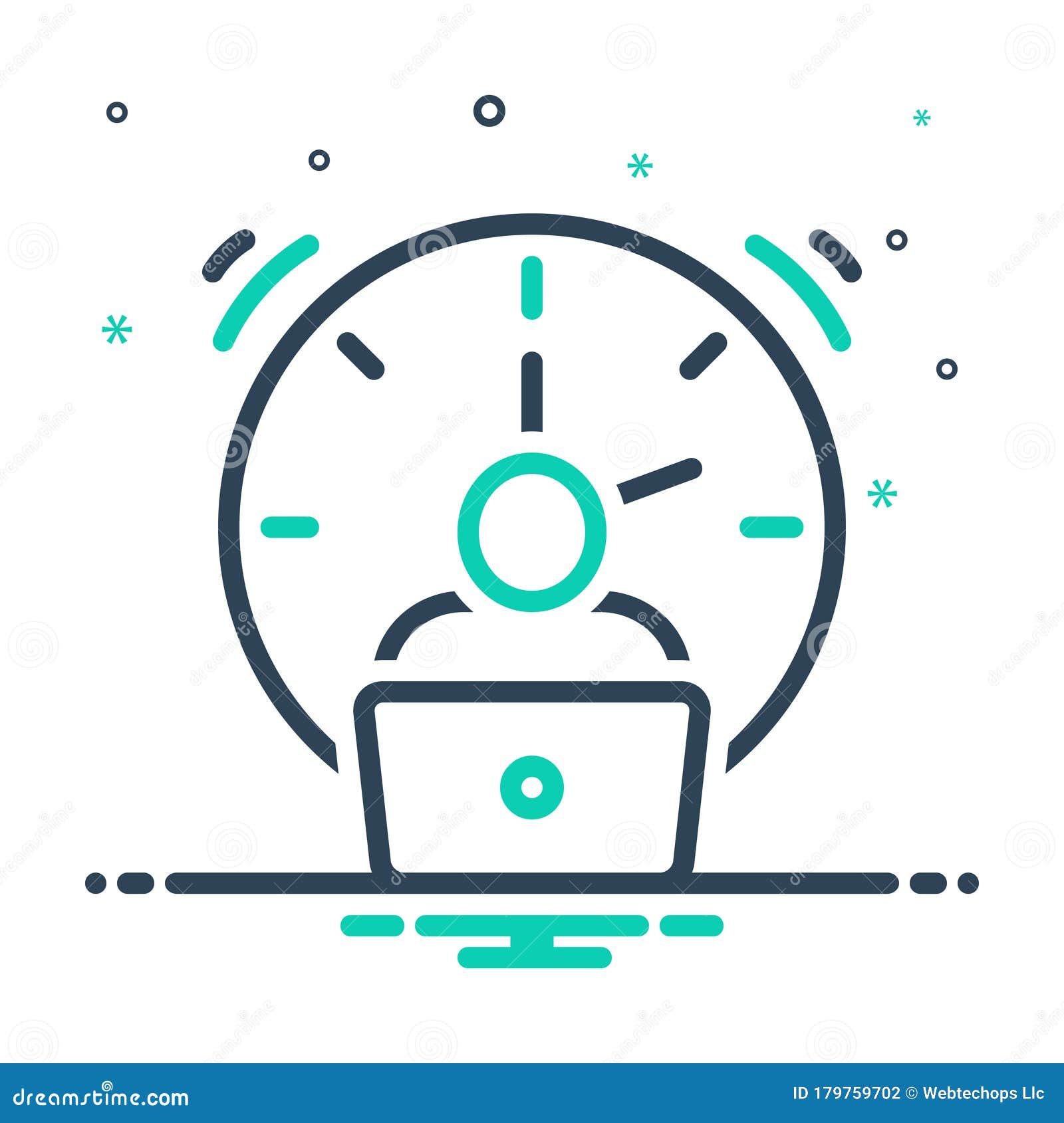 Overtime Extra Hours Work Icon Cartoon Vector | CartoonDealer.com #83823713