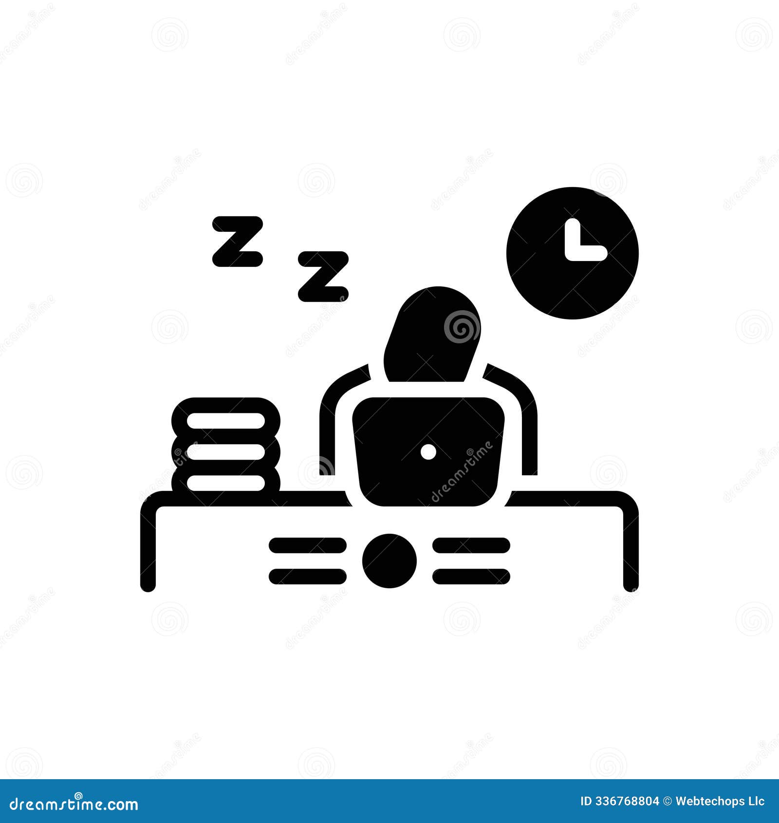 Black Solid Icon for Overtime, Extra and Tired Stock Vector ...
