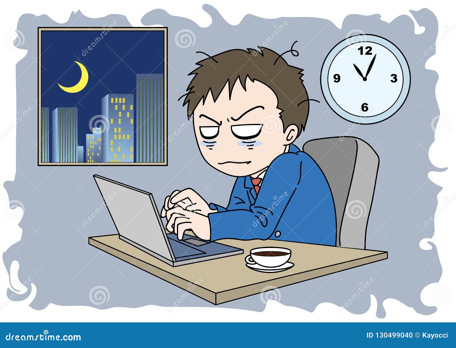 Overtime Image Man - Hard Work Stock Vector - Illustration of business ...