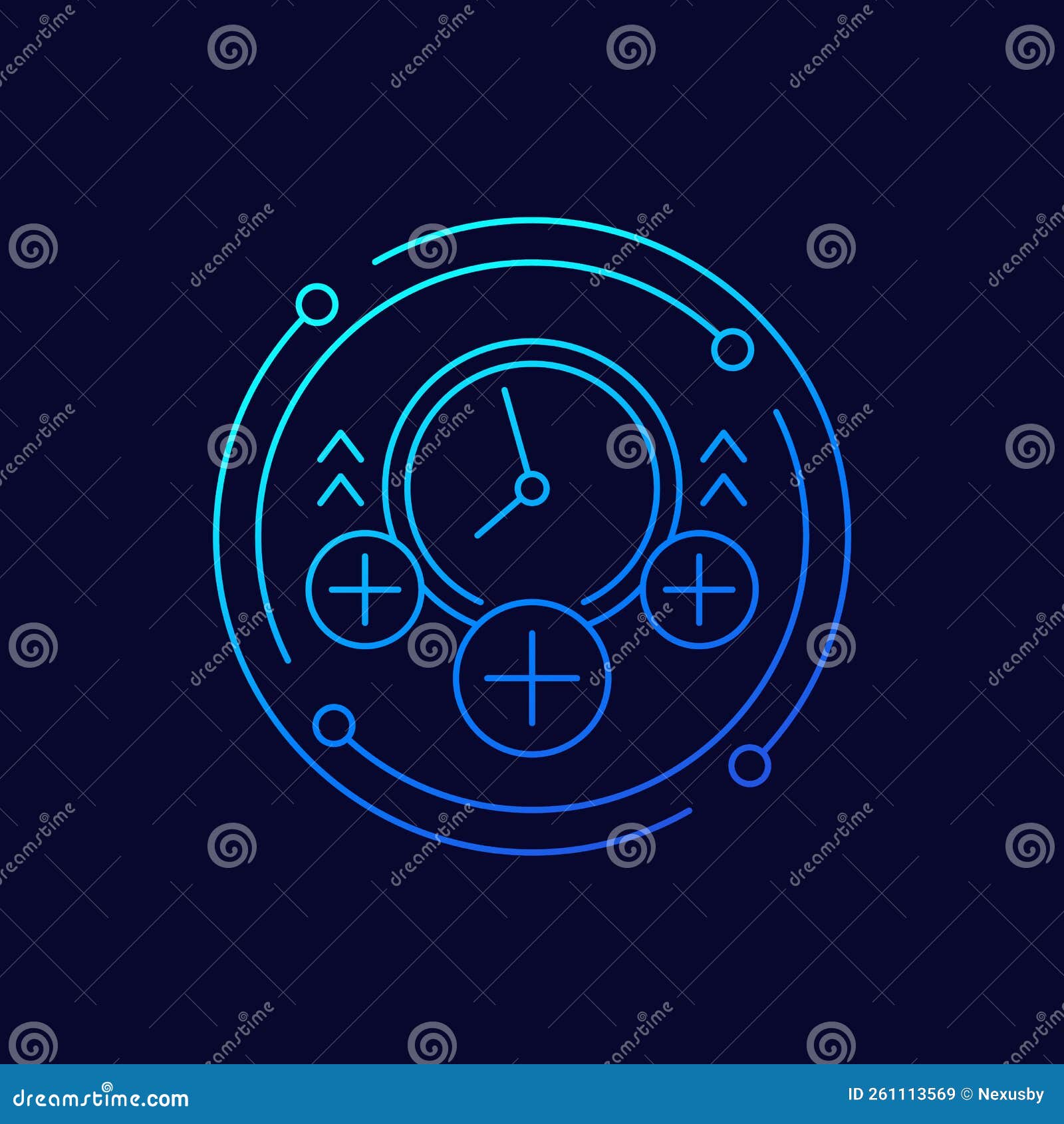 Overtime Line Icon, Working Over Time Stock Vector - Illustration of ...