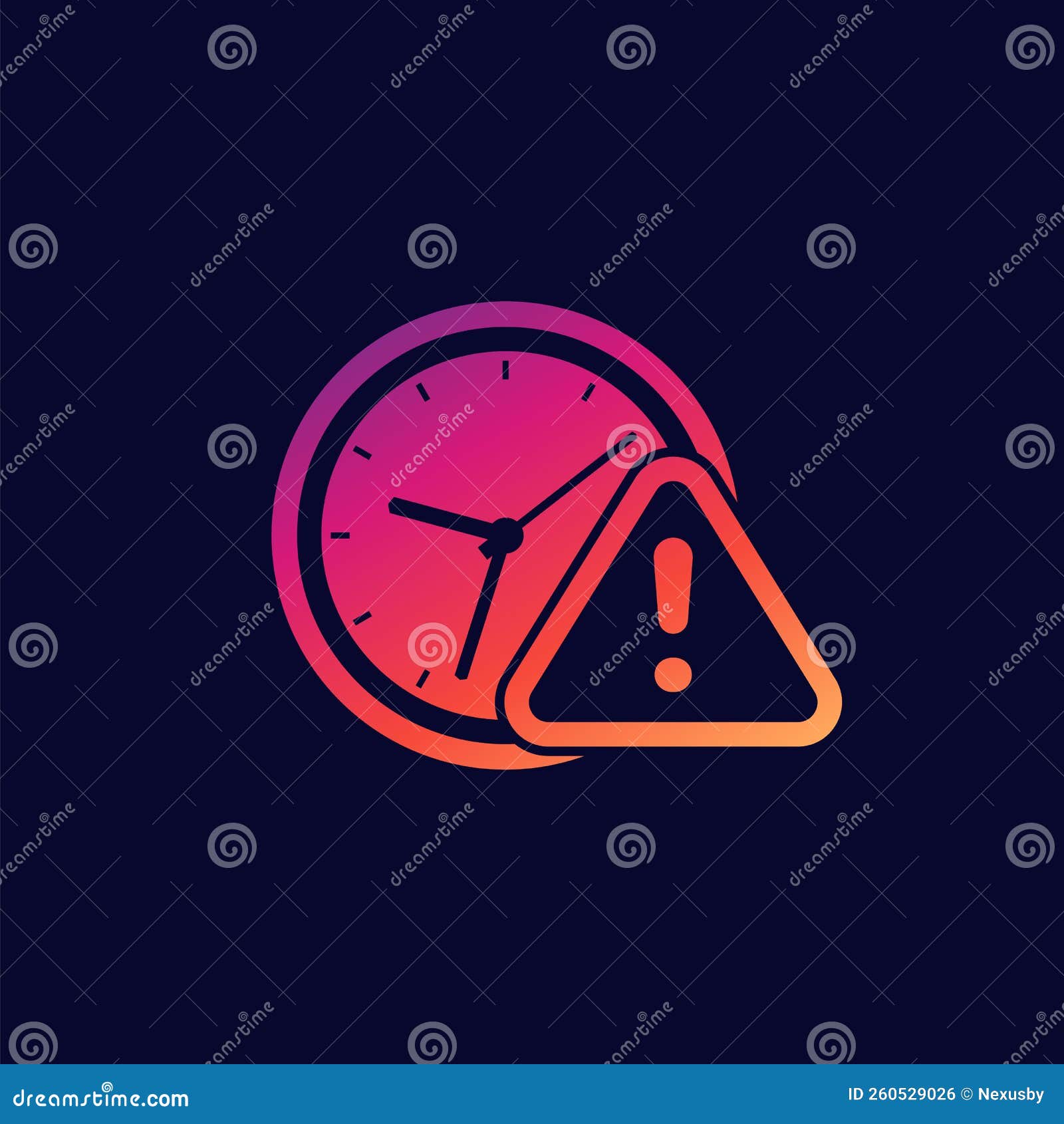 Overtime Warning Icon for Web Stock Vector - Illustration of limit ...