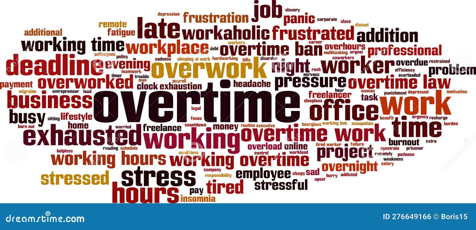 Overtime word cloud stock vector. Illustration of pressure - 276649166