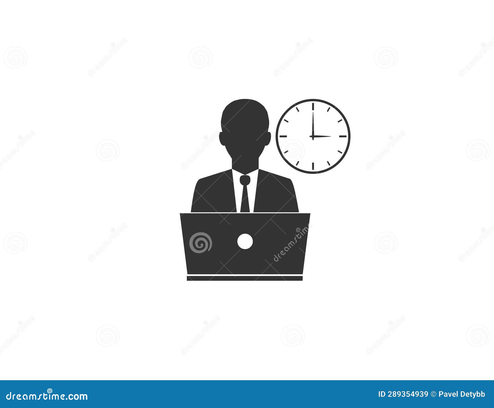 Overtime Working Icon. Vector Illustration. Stock Illustration ...