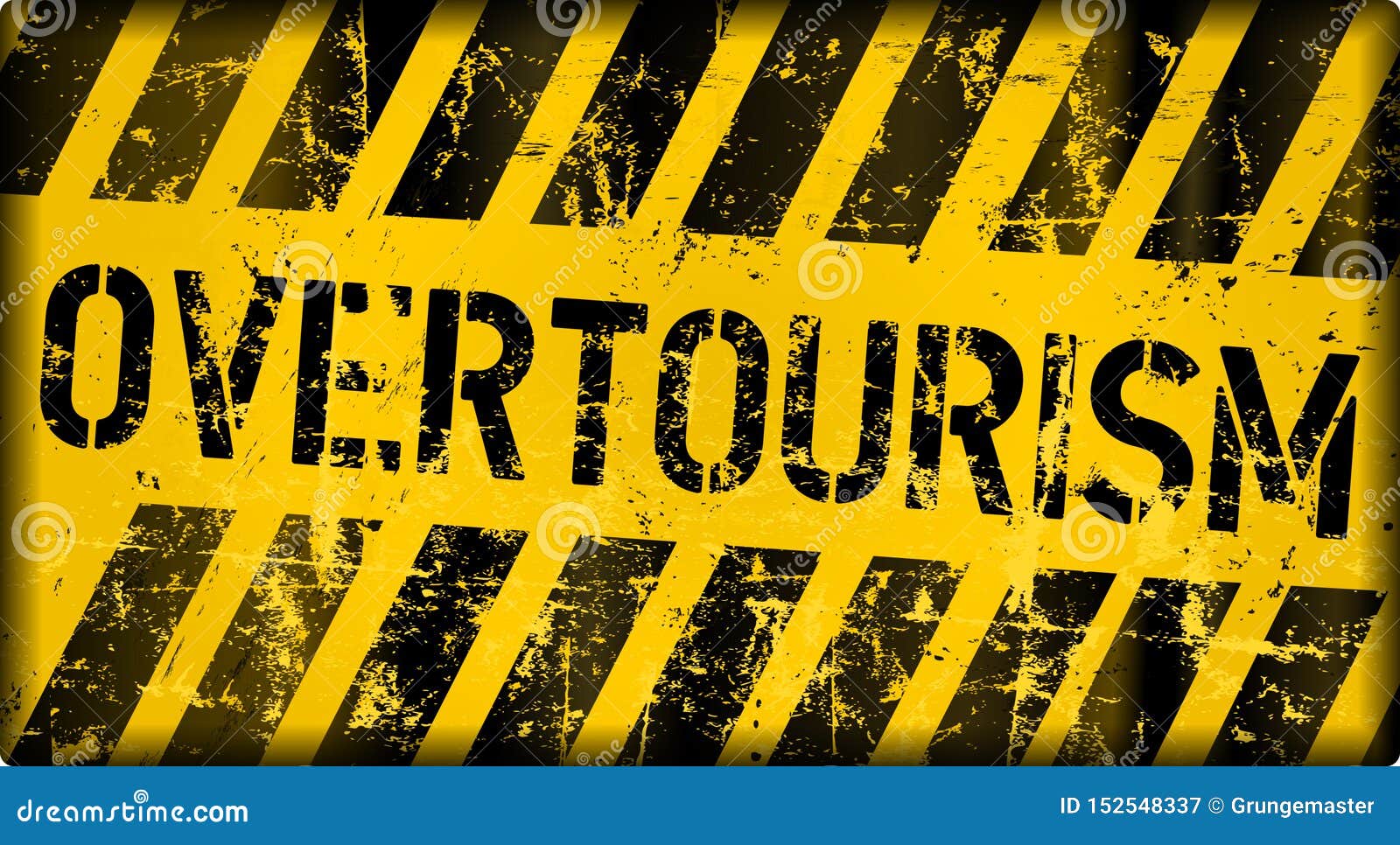 Overtourism Warning Sign, Vector Illustration Stock Vector ...