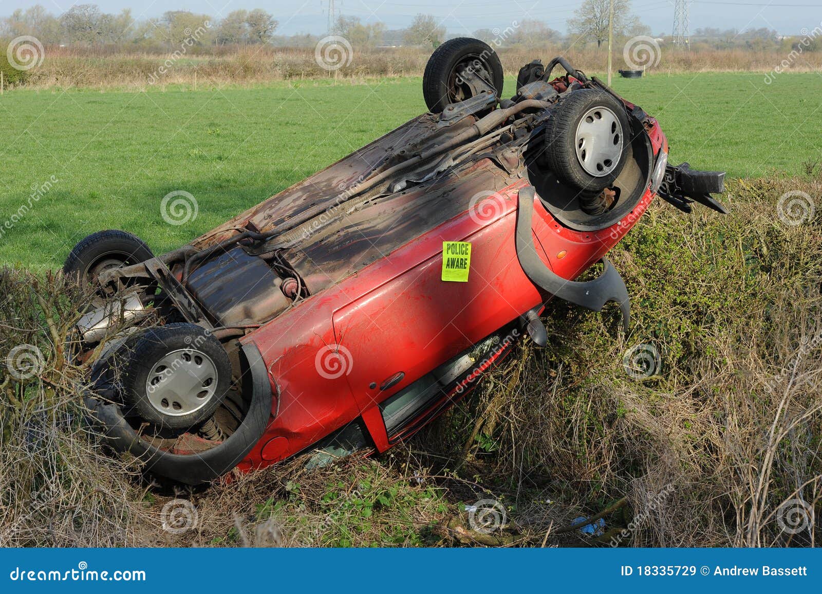 Overturned car stock image. Image of drive, accident - 18335729