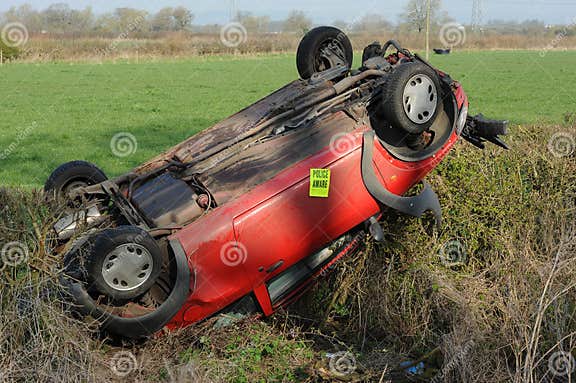 Overturned car stock image. Image of drive, accident - 18335729