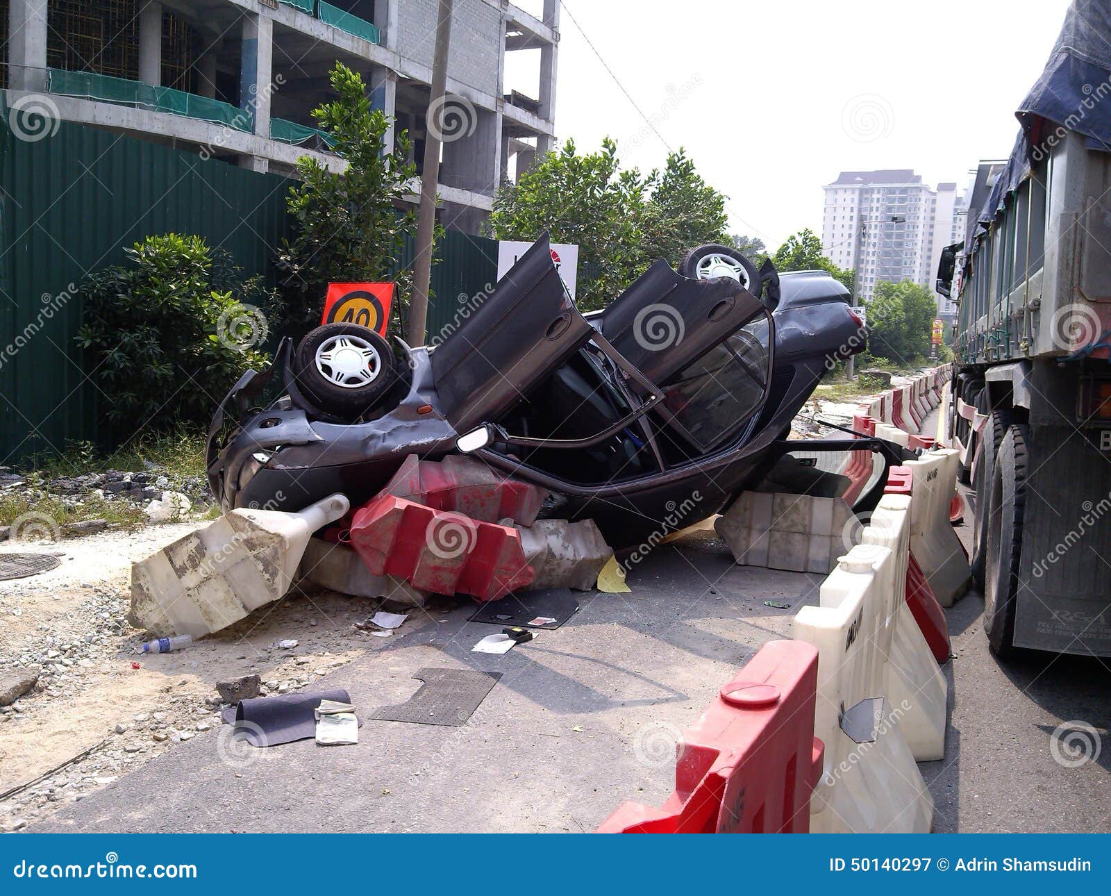 Overturned car stock image. Image of automobile, insurance - 50140297