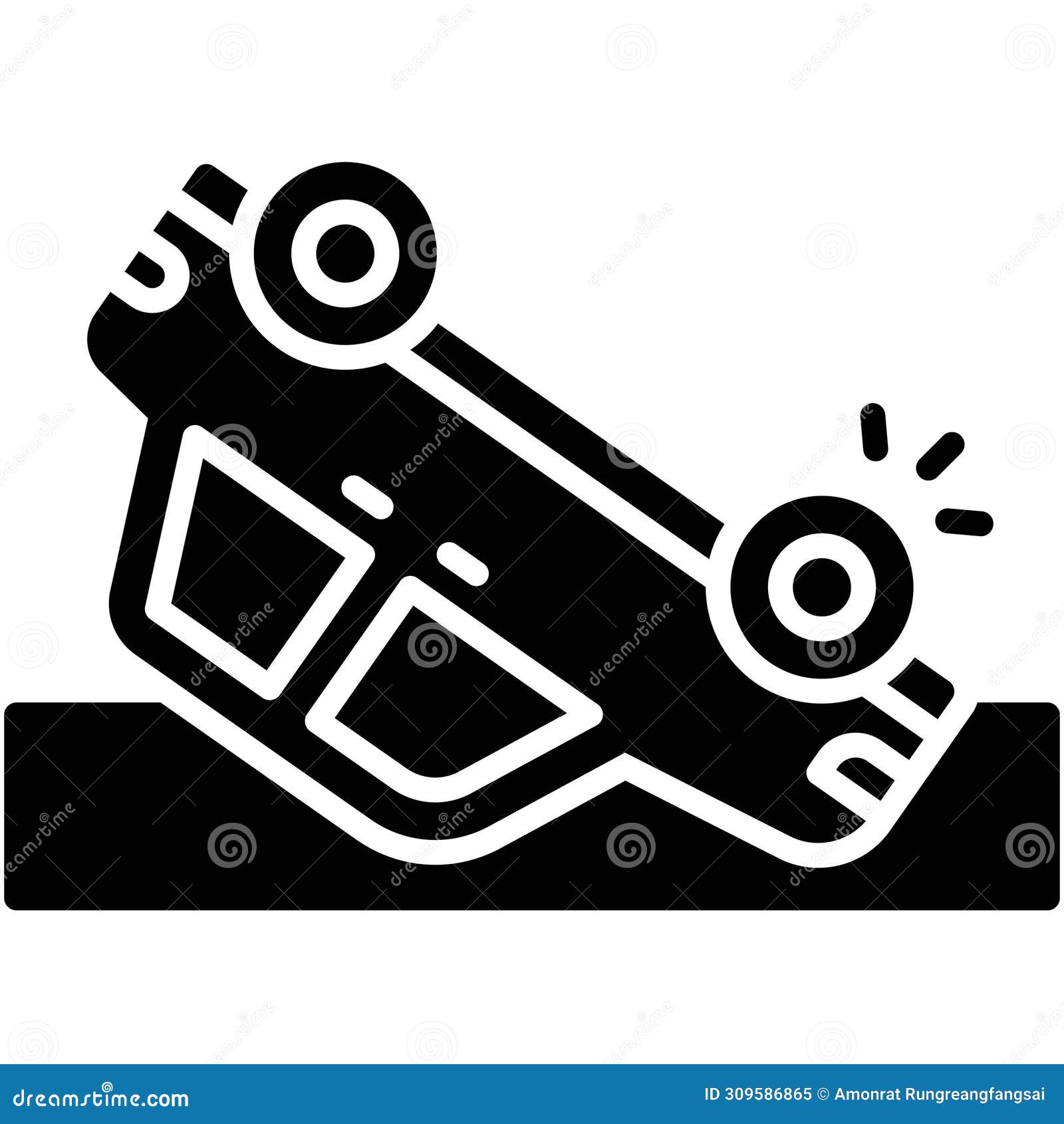 Overturned Car Accident Illustration Vector Royalty-Free Stock ...