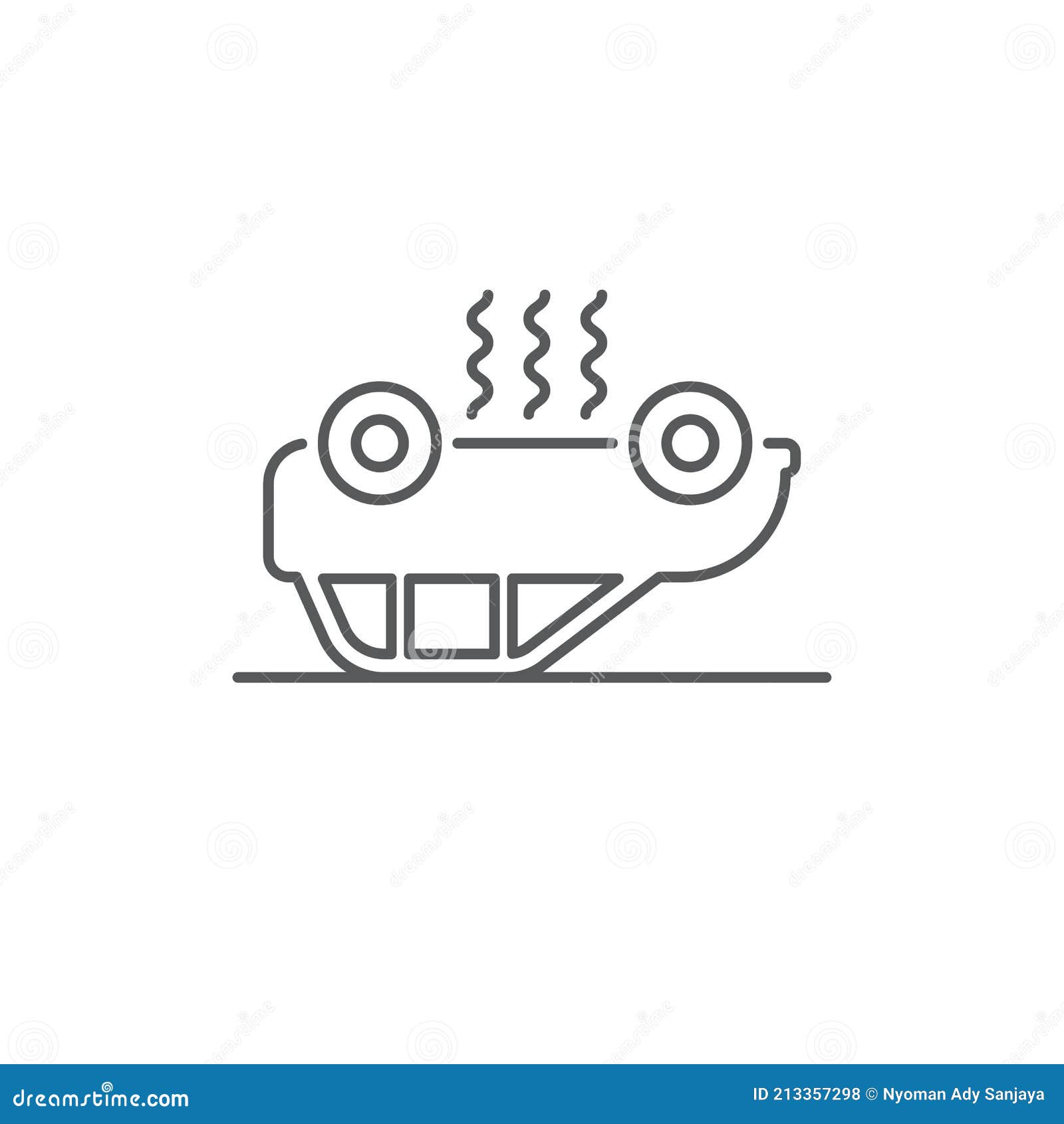 Overturned Car Accident Illustration Vector Royalty-Free Stock ...