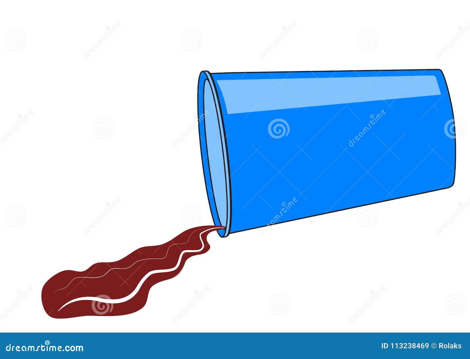 Overturned cup with drink stock vector. Illustration of tilted - 113238469