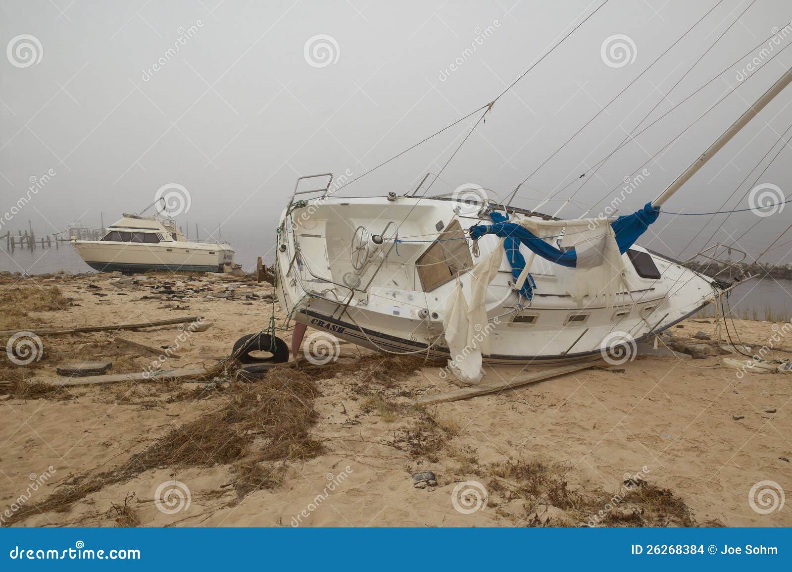 Overturned Sailboat in Wake of Hurricane Ivan Editorial Stock Image ...