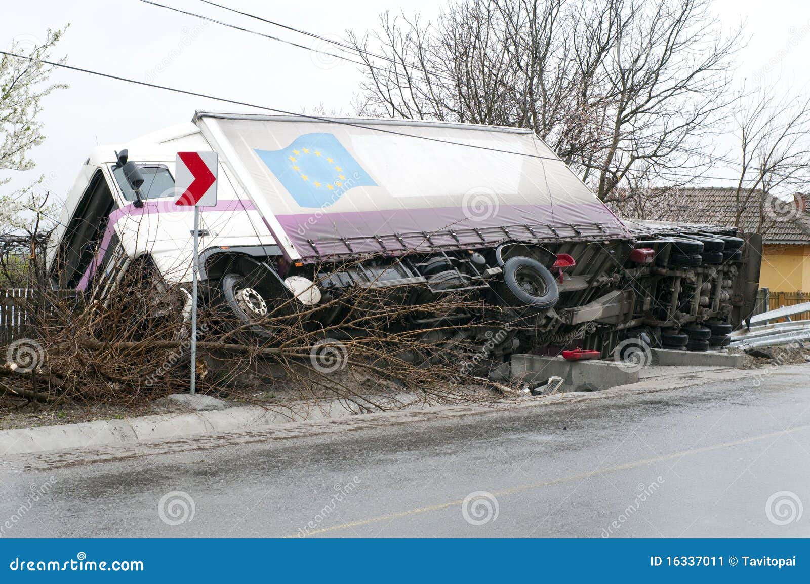 Overturned truck stock image. Image of forbidden, overturned - 16337011
