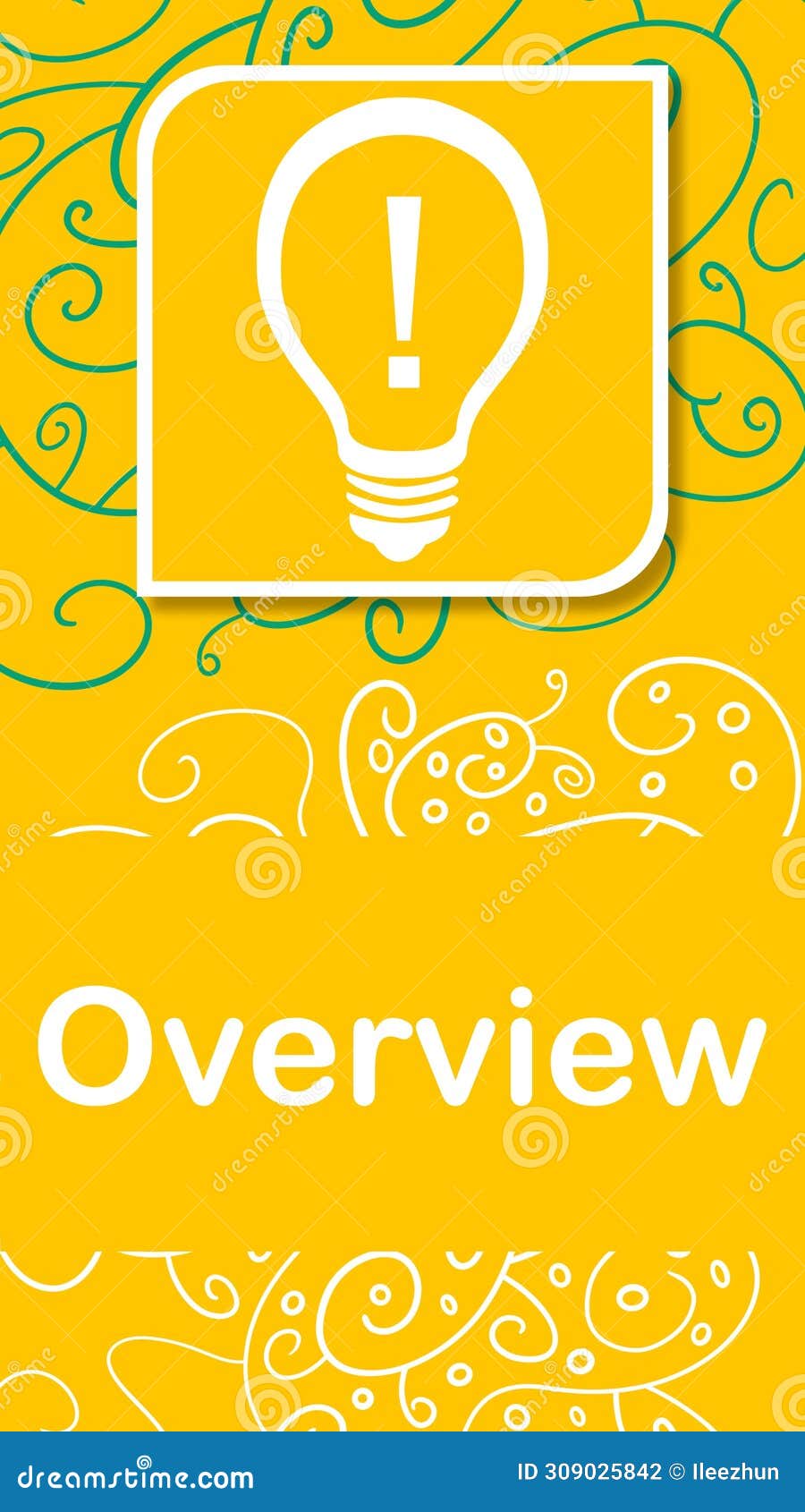 Overview Bulb Yellow Turquoise Curvy Design Element Vertical Stock ...