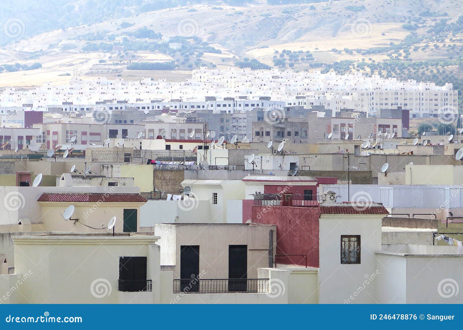 Overview of a City in Morocco Stock Photo - Image of minaret, dwelling ...