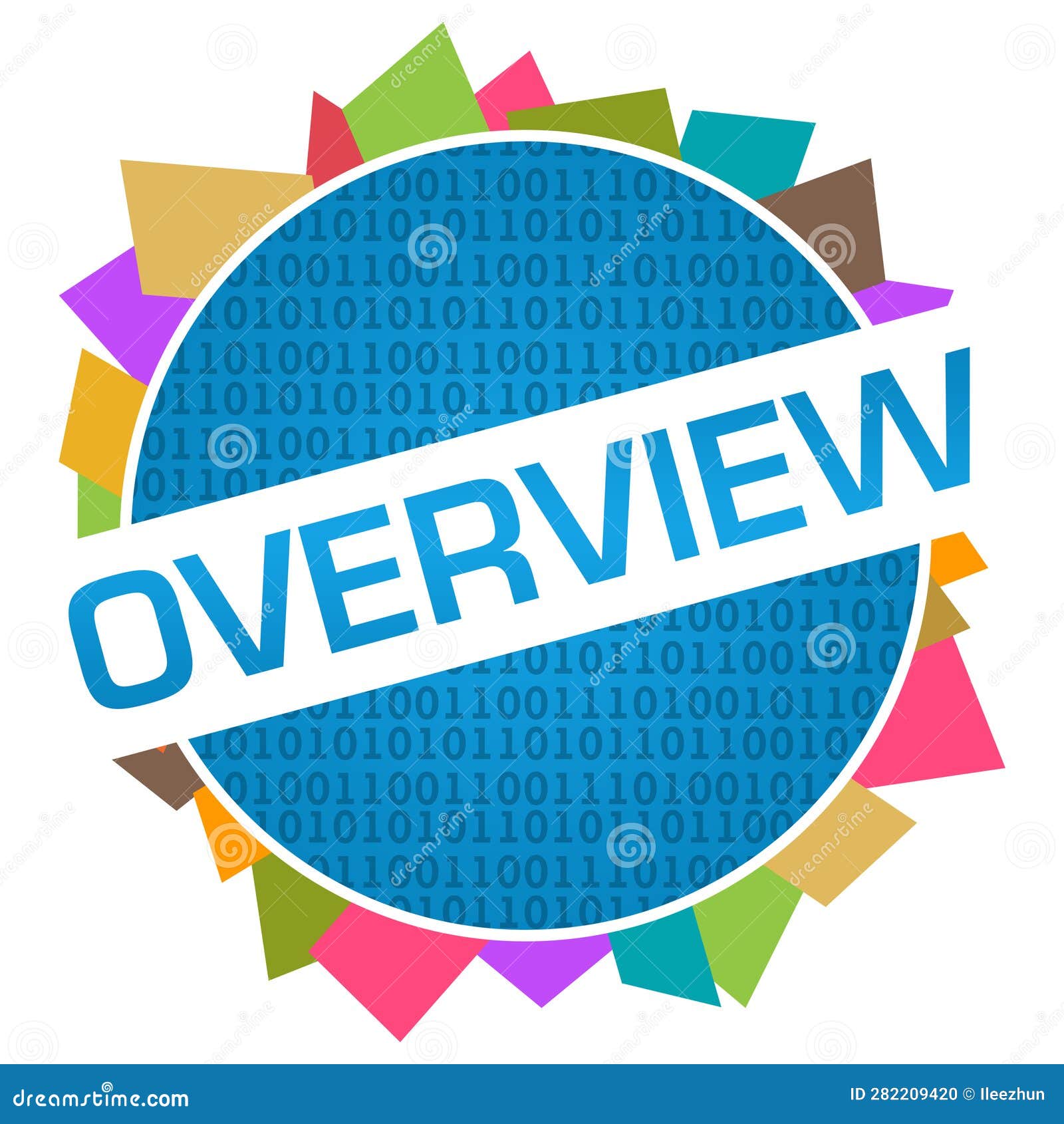 Overview Colorful Blue Binary Circular Badge Style Stock Illustration ...