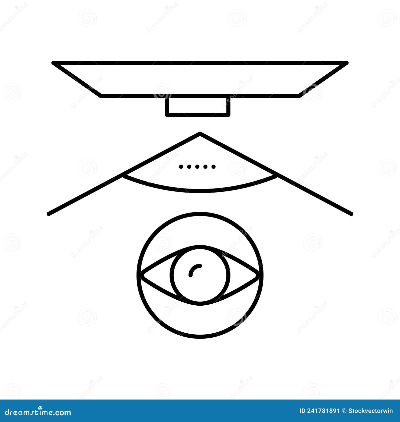 Overview Computer Display Line Icon Vector Illustration Stock Vector ...