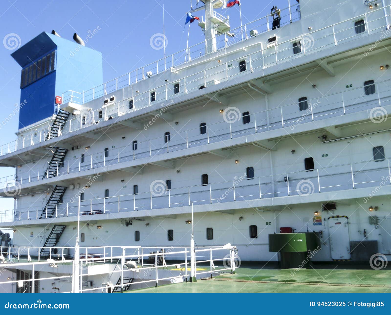 Overview of the Deck of a Pipe Lay Vessel. the Ship S Deck. Stock Image ...