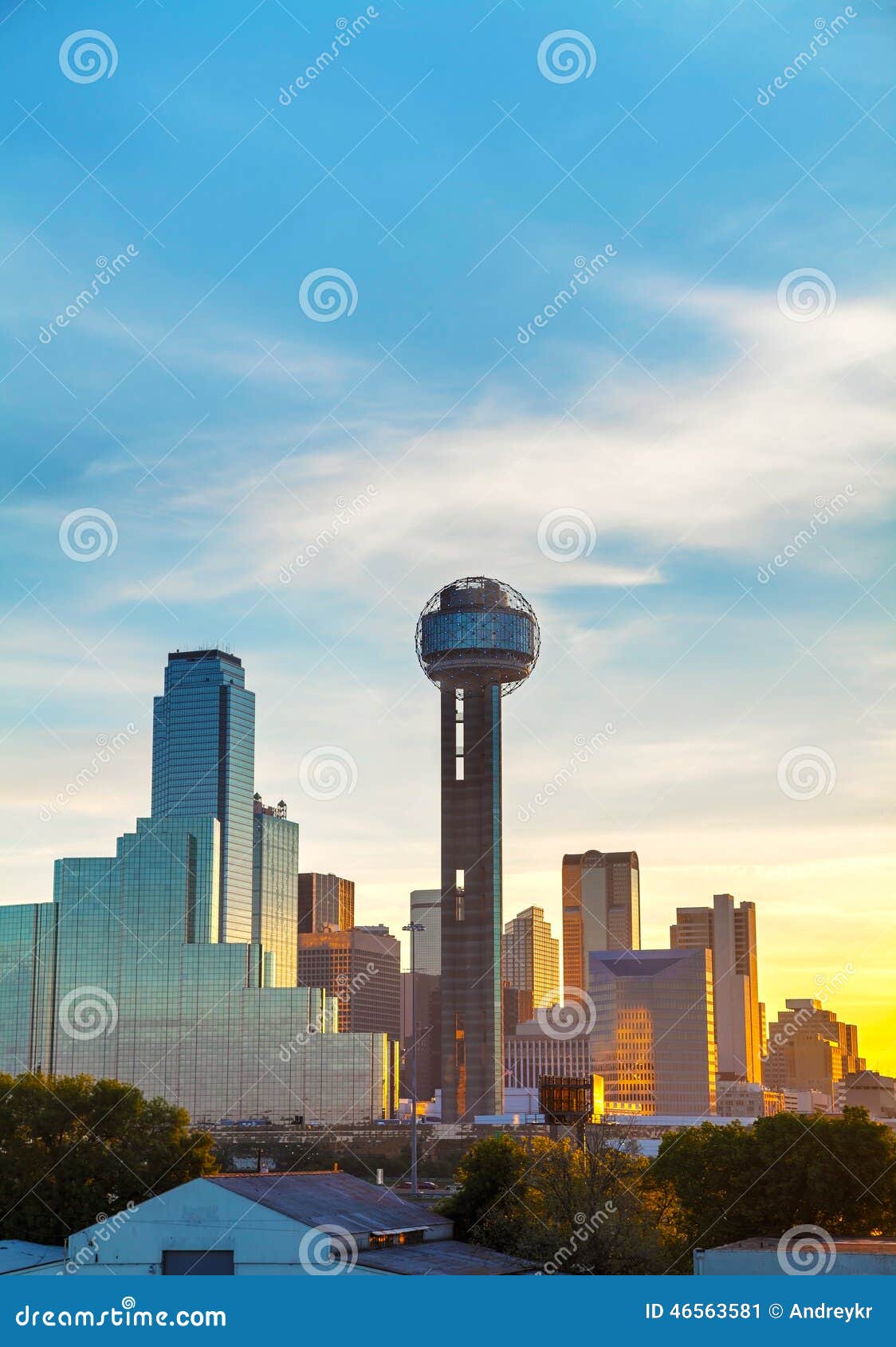 Overview of Downtown Dallas Stock Image - Image of dusk, downtown: 46563581