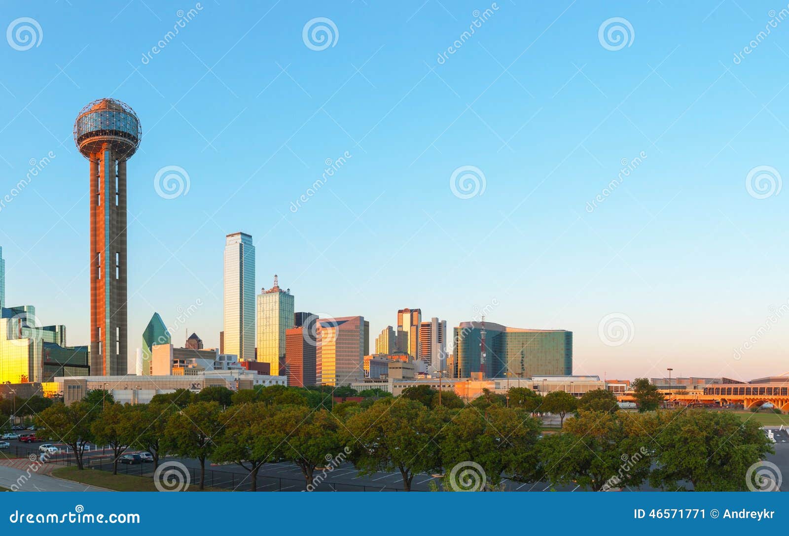 Overview of Downtown Dallas Stock Image - Image of evening, landscape ...
