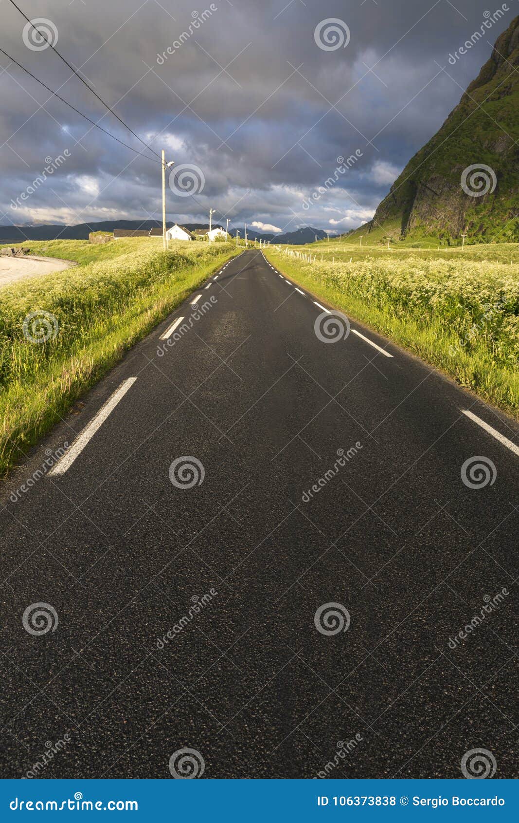 Overview in Eggun in Norway Stock Photo - Image of water, midnight ...