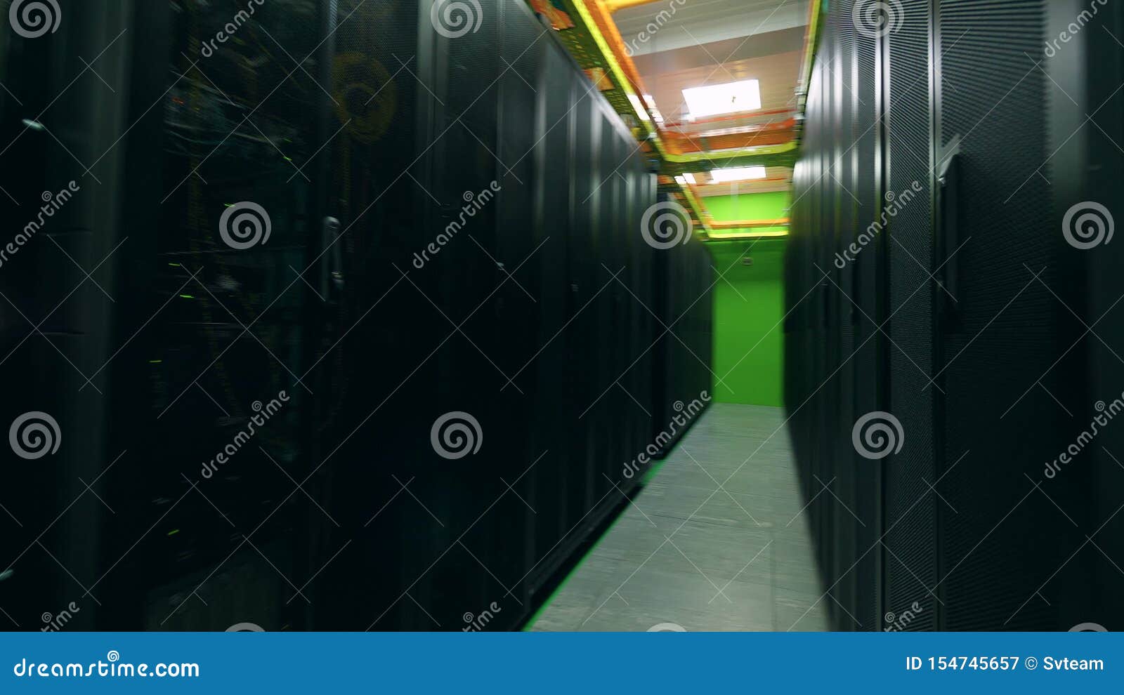 Overview of a Fully-equipped Server Unit. Servers in Data Center. Stock ...