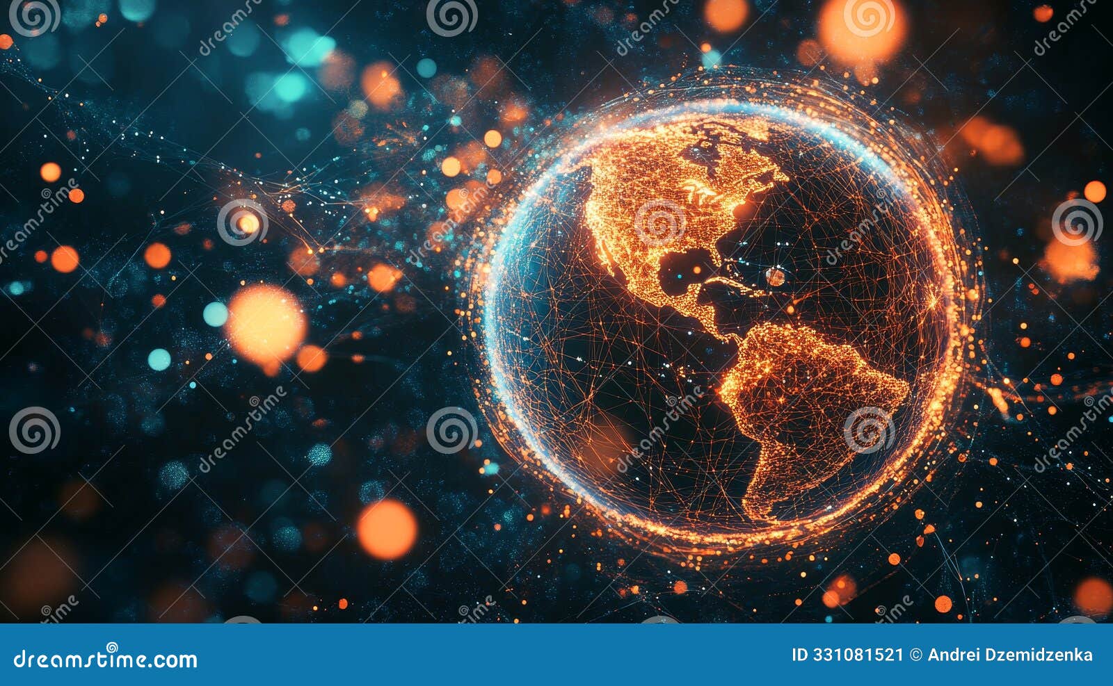 An Overview of Global Network and Data Connections. Stock Illustration ...