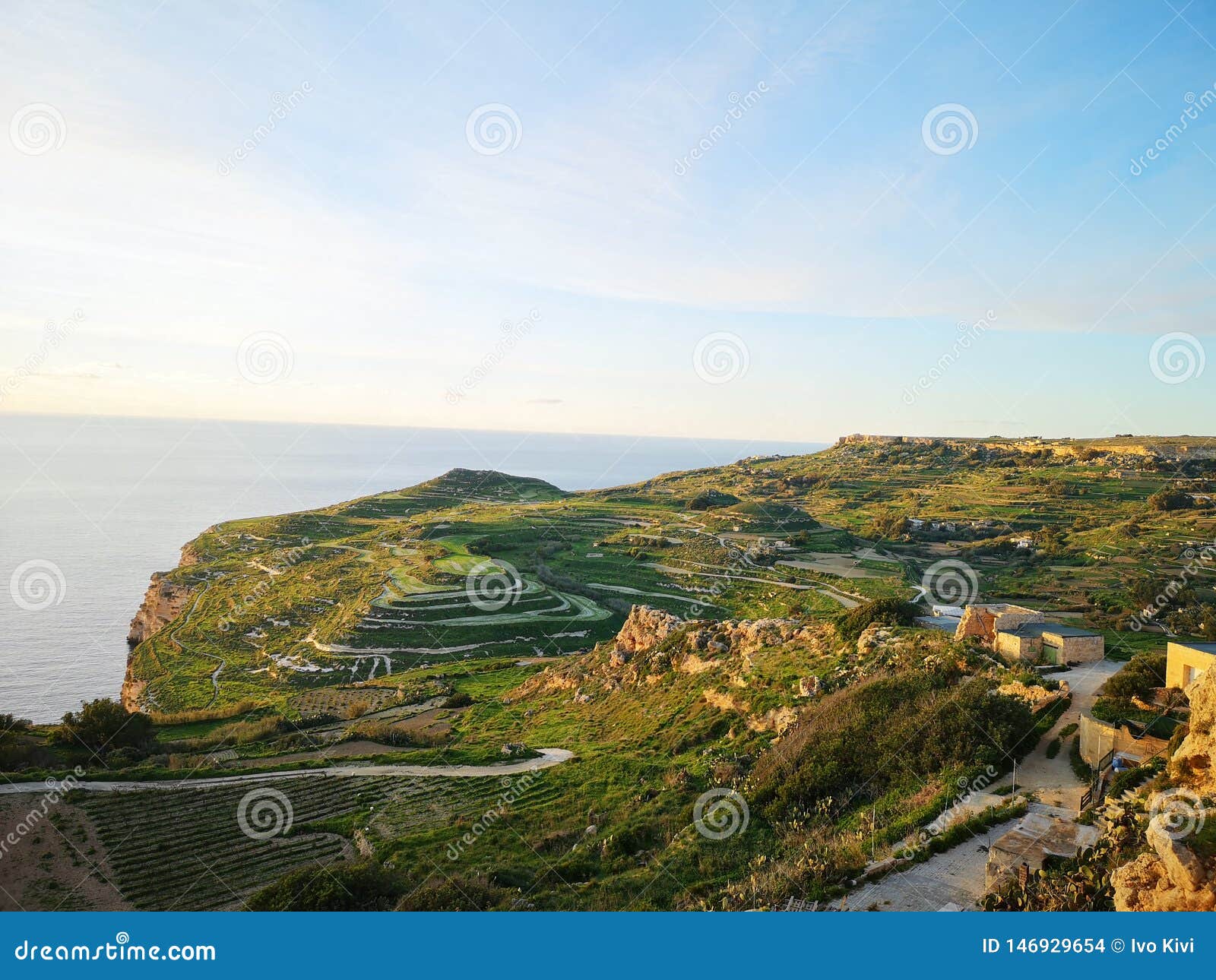 Overview Had Dingli stock photo. Image of village, malta - 146929654