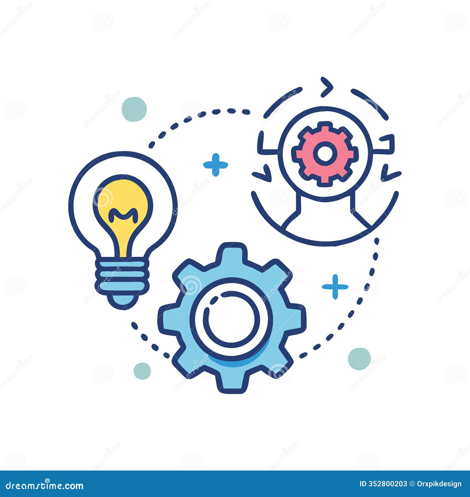 Innovation Management Outline Icons Collection. Strategy, Creativity ...