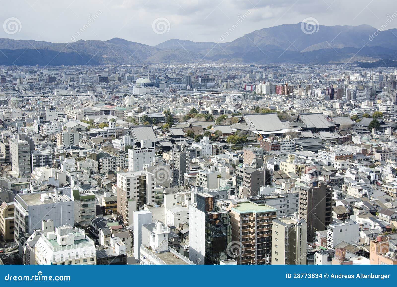 Overview on Kyoto city editorial stock image. Image of downtown - 28773834