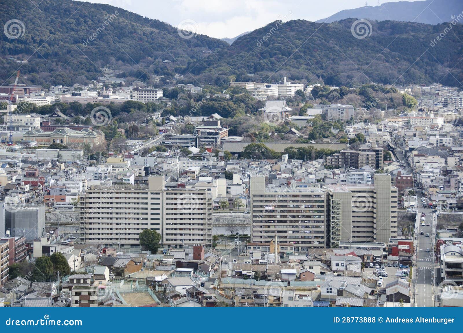 Overview on Kyoto city editorial stock photo. Image of large - 28773888