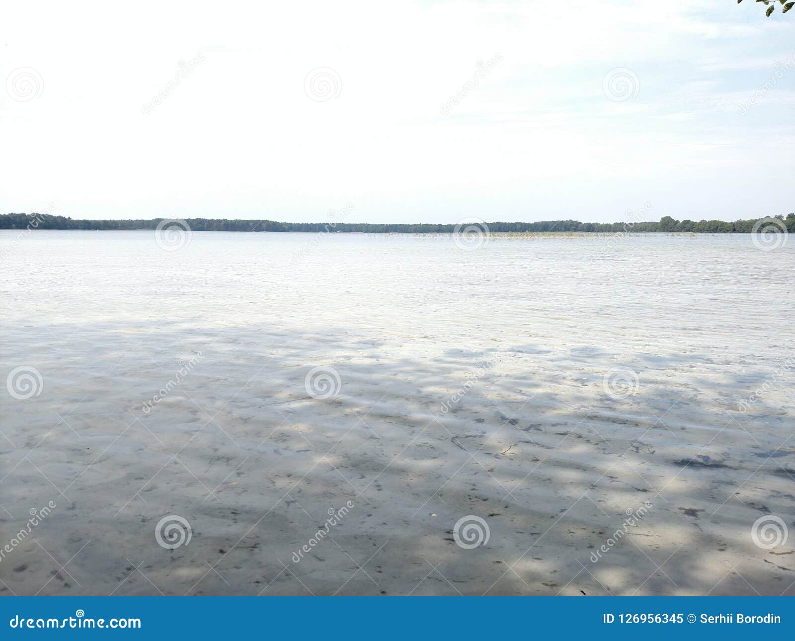 Overview of the Lake and Sand Shoreline Stock Image - Image of nature ...