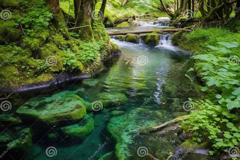 Overview of Multiple Hot Spring Pools in the Forest Stock Image - Image ...