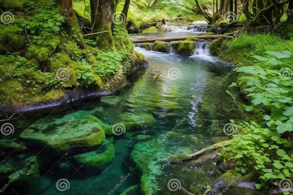 Overview of Multiple Hot Spring Pools in the Forest Stock Image - Image ...