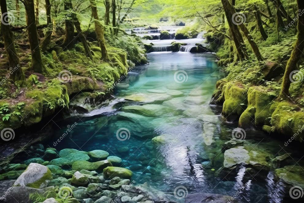 Overview of Multiple Hot Spring Pools in the Forest Stock Photo - Image ...