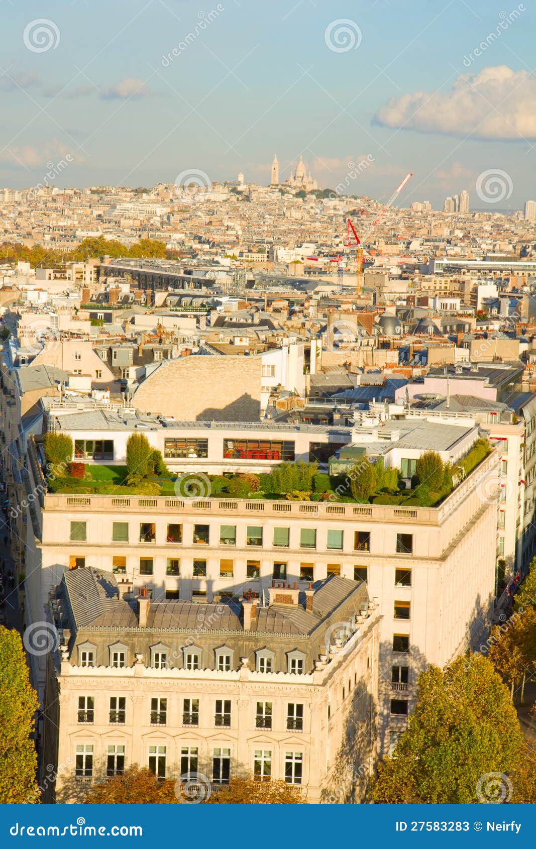Overview of Paris with Mont Matre Stock Image - Image of europe ...