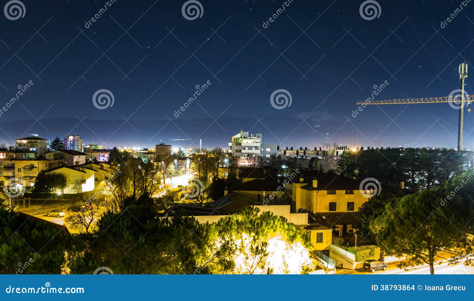 Overview of Pordenone at Night Stock Photo - Image of overview ...
