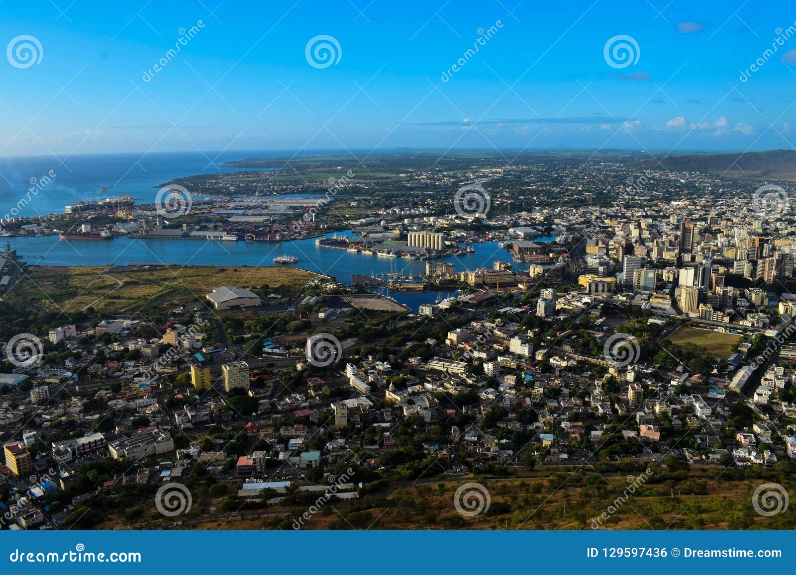 An overview of Port Louis stock photo. Image of summit - 129597436