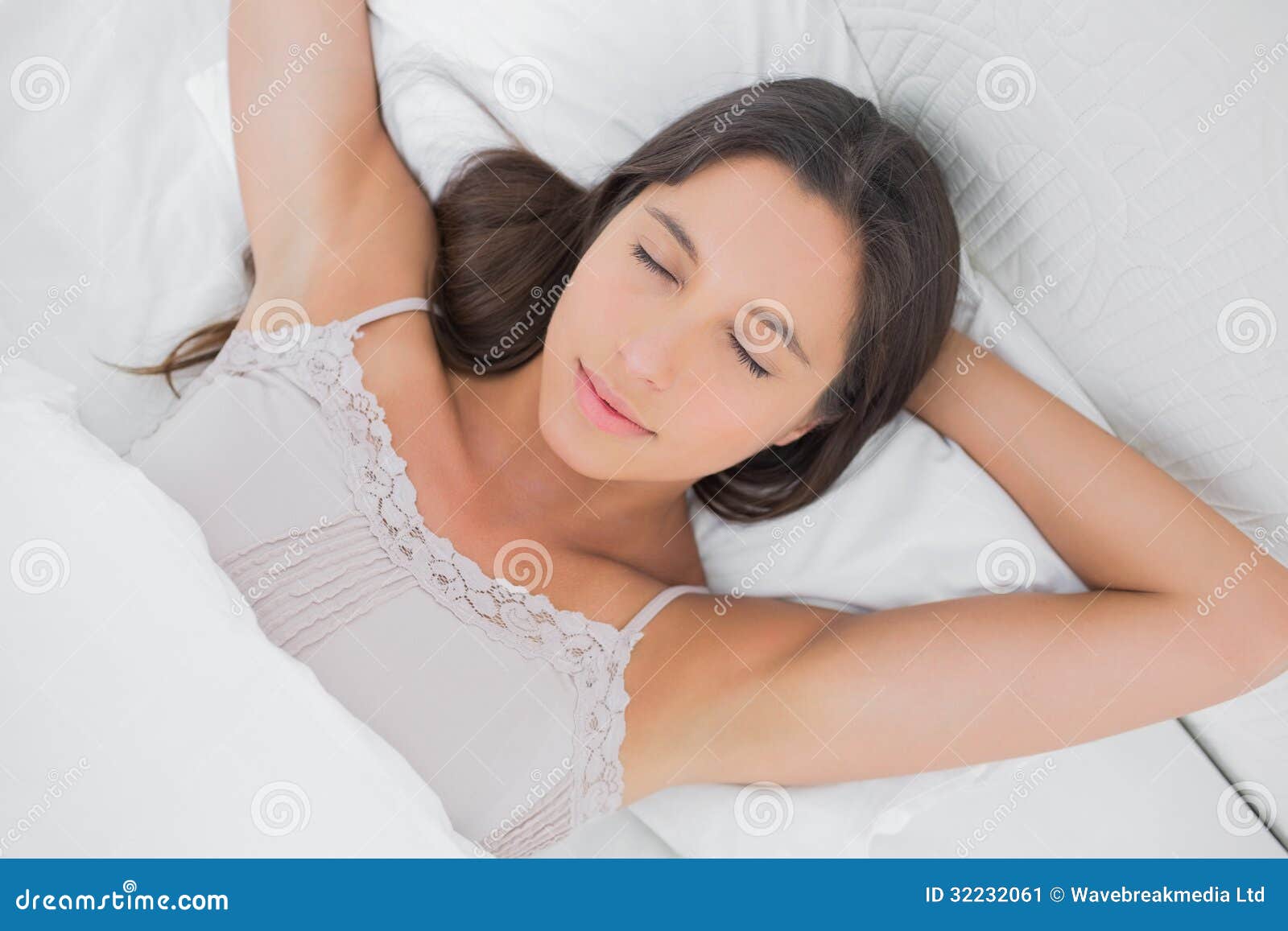Overview of a Pretty Woman Napping Stock Image - Image of homey ...