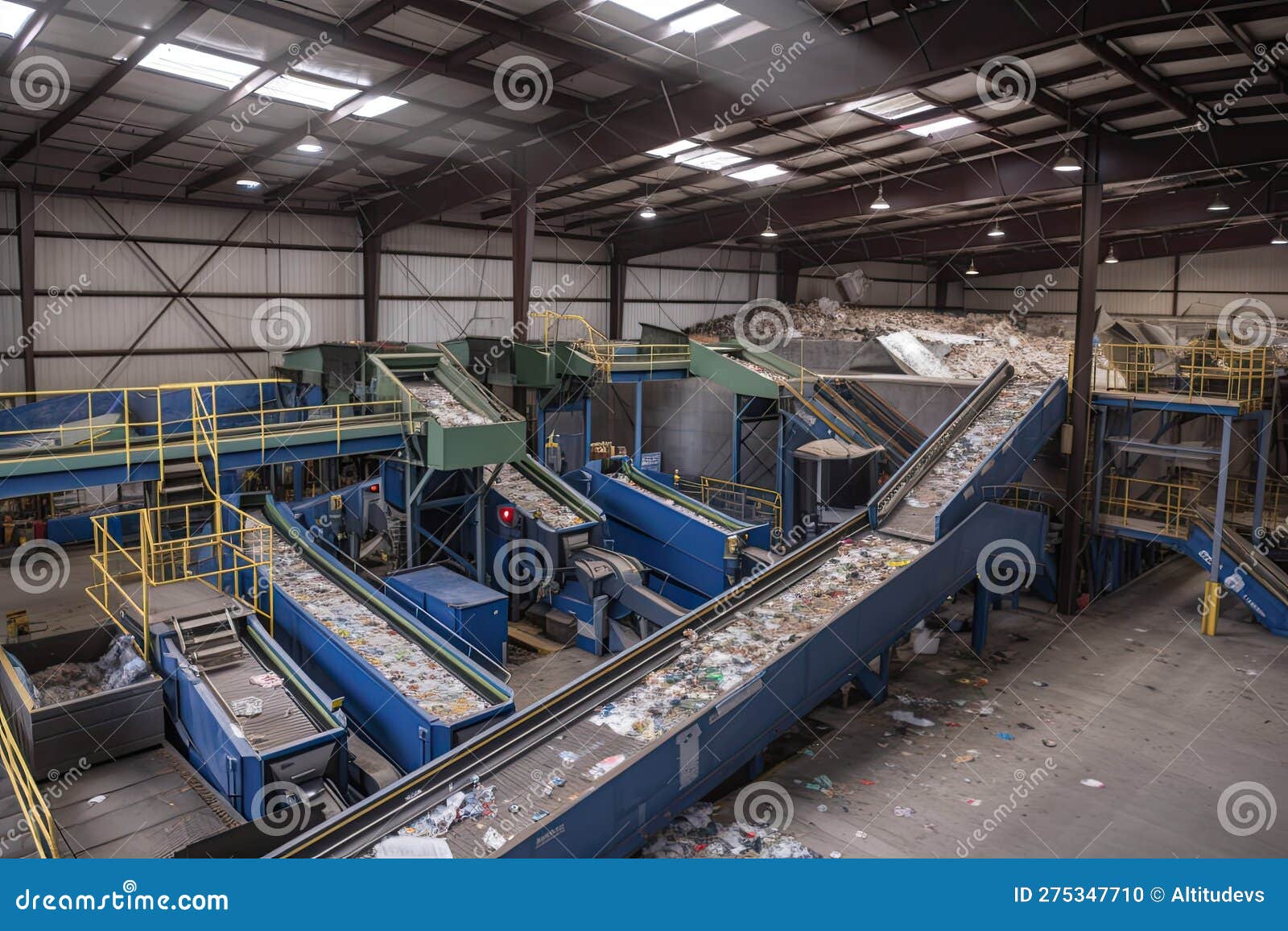An Overview of a Recycling Facility, with Bins and Conveyors Sorting ... An Overview of a Recycling Facility, with Bins and Conveyors Sorting ...