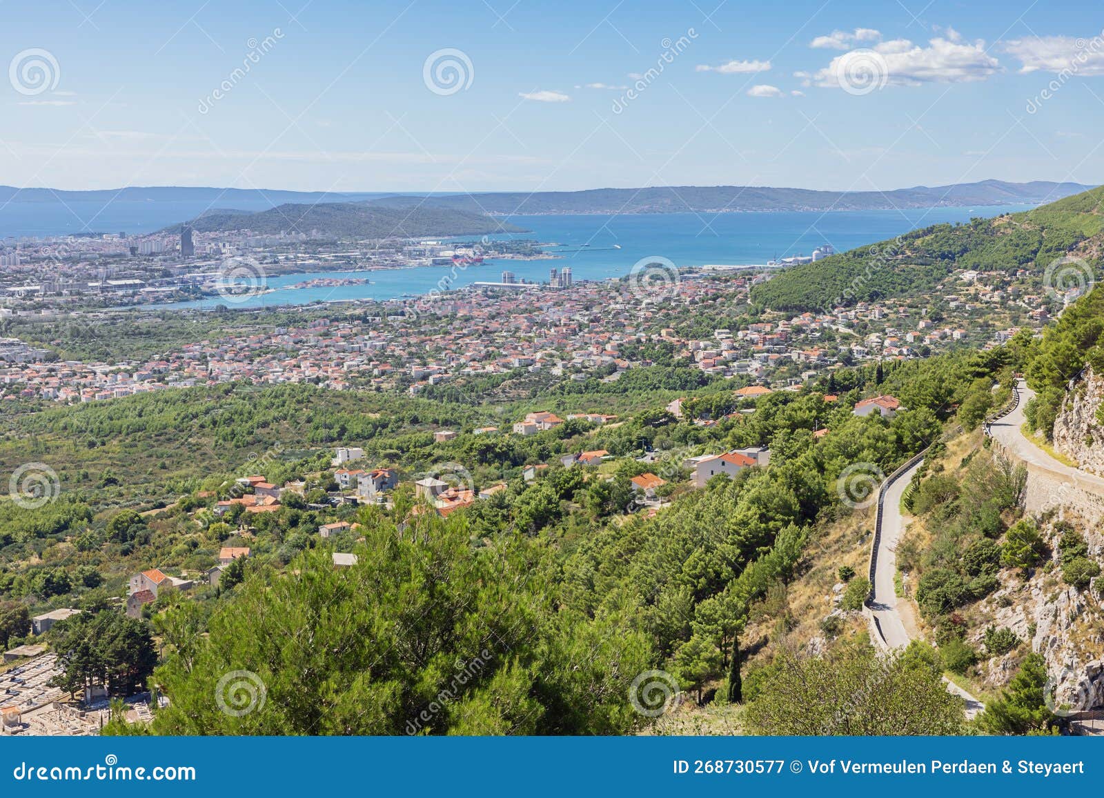 Overview of Solin, Split and the Marjan Hill Stock Image - Image of ...