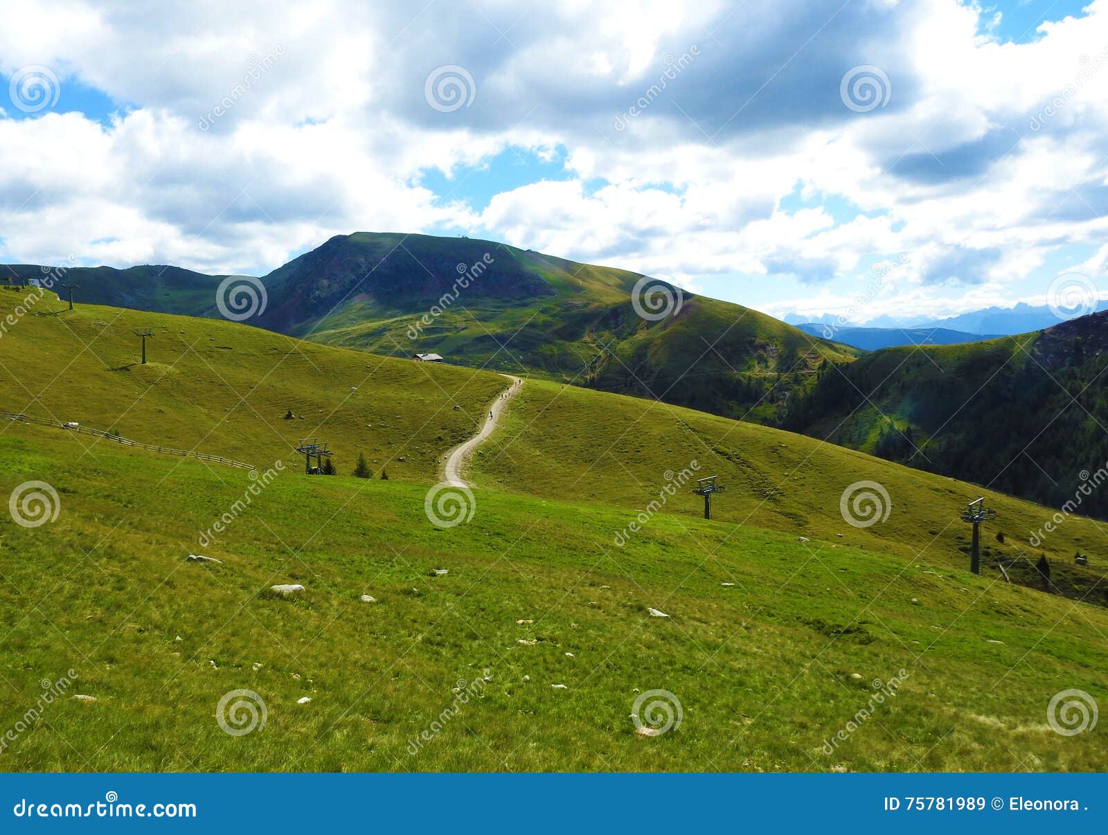 Overview of the South Tyrolean Mountains Stock Image - Image of field ...