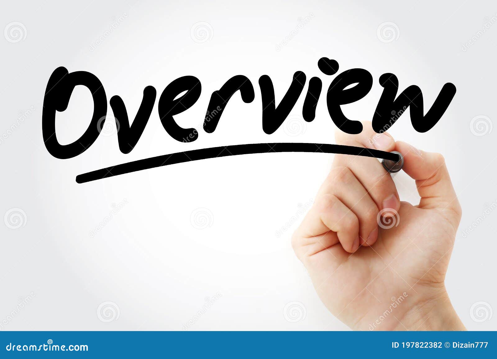 Overview text with marker stock photo. Image of resume - 197822382
