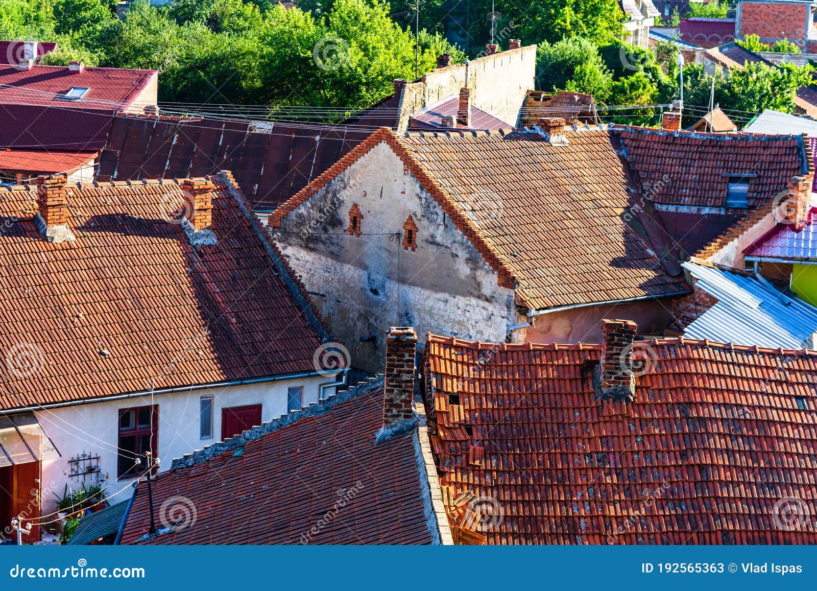 Overview Of Tile Rooftops Of Old Houses. Old Buildings Architecture ...