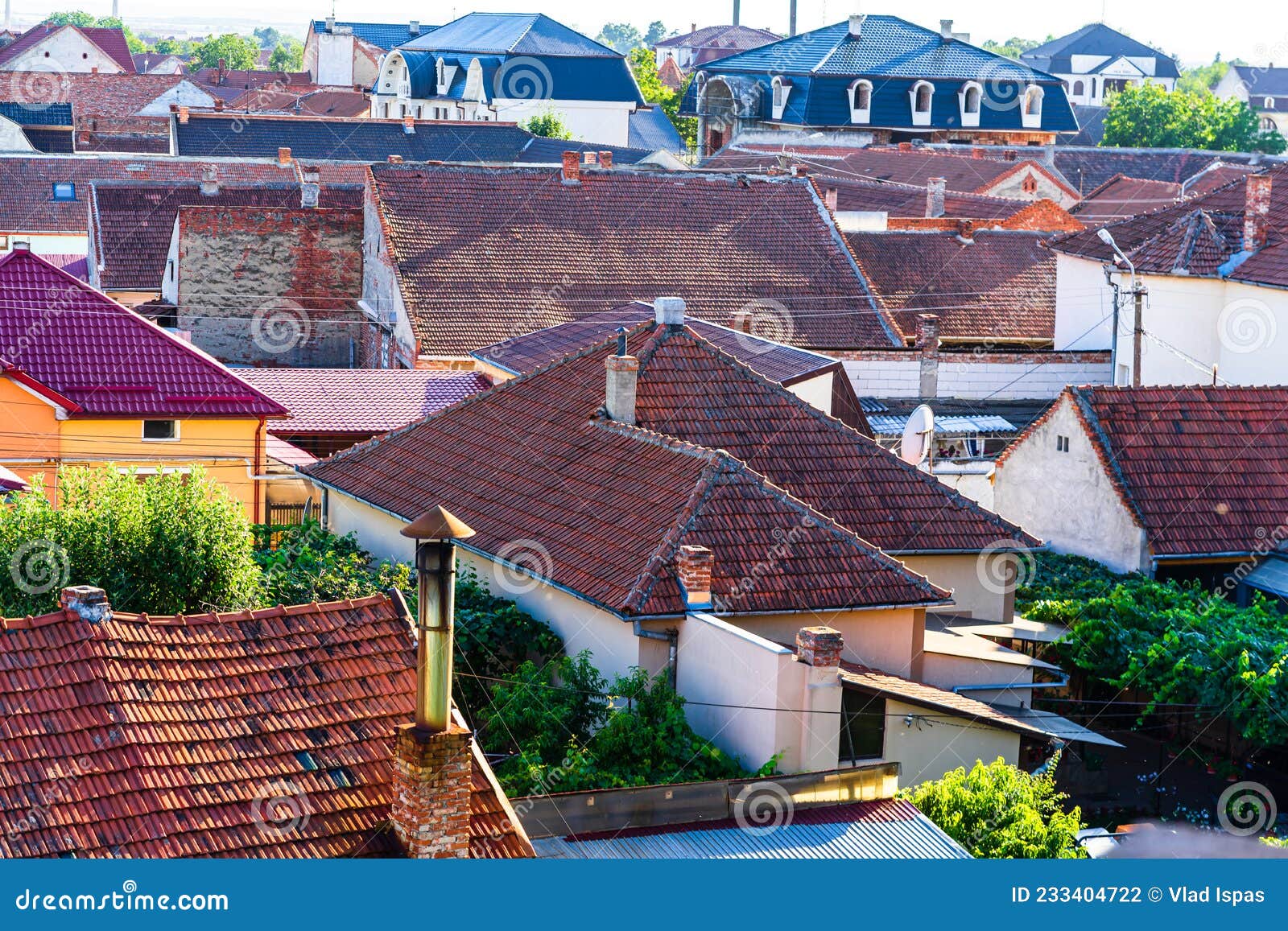 Overview of Tile Rooftops of Old Houses. Old Buildings Architecture ...