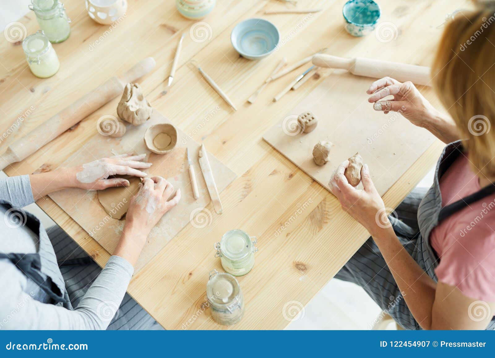 Clay craft in workshop stock image. Image of handcraft - 122454907