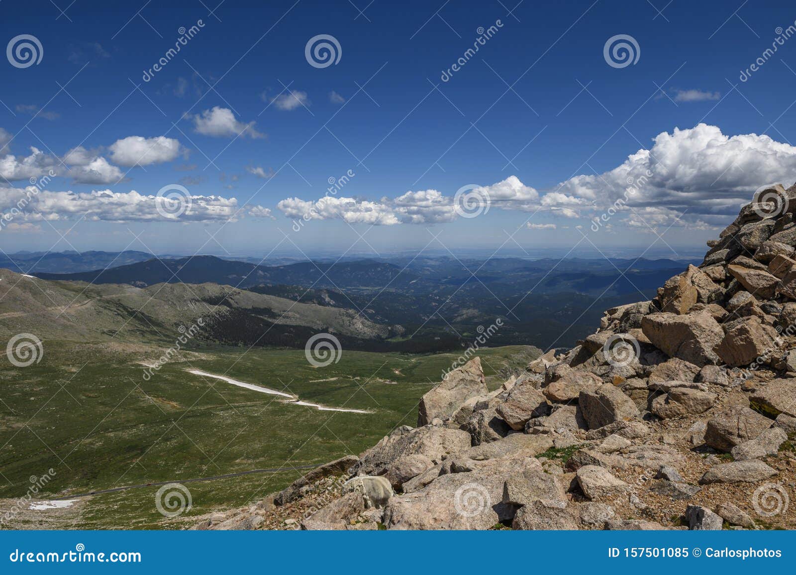 Overview of the Valley from Mount Evans Stock Image - Image of scenery ...